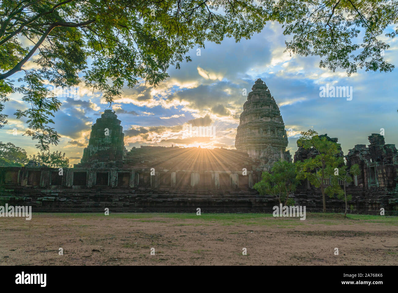 The beautiful stone castle in Phimai historical park. Prasat Hin Phimai ...