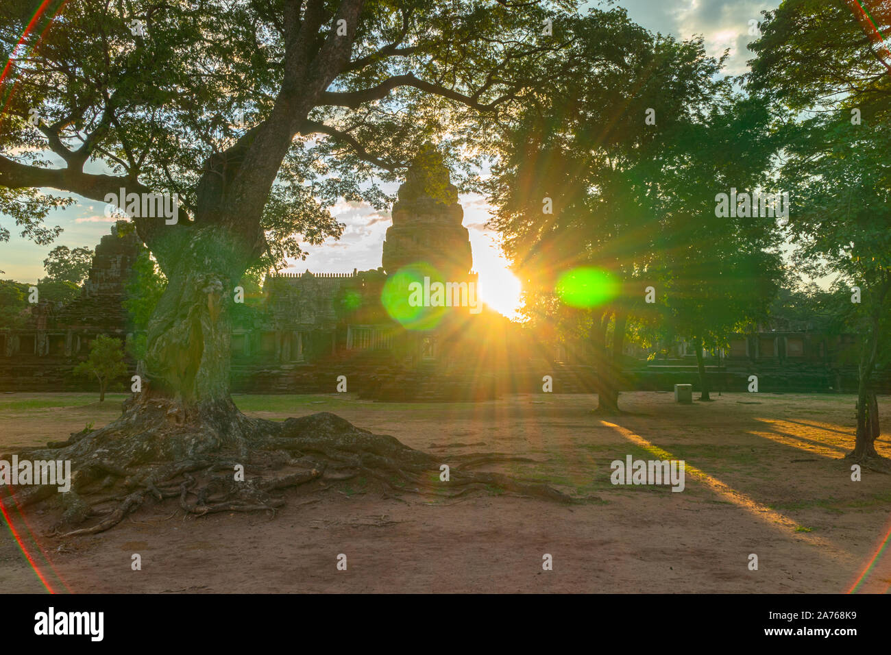 The beautiful stone castle in Phimai historical park. Prasat Hin Phimai ...
