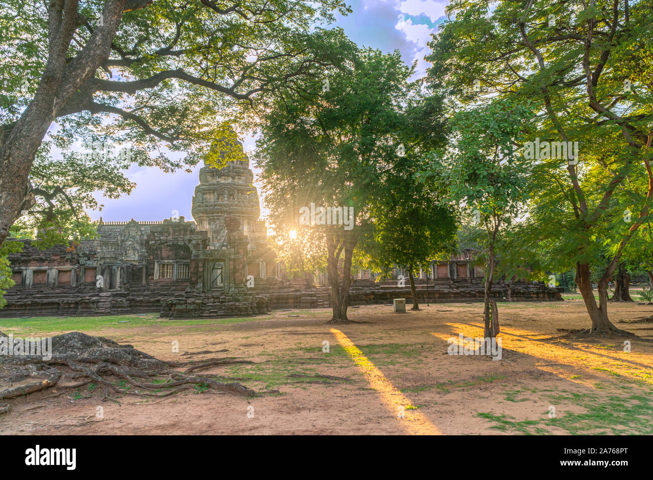 The beautiful stone castle in Phimai historical park. Prasat Hin Phimai ...