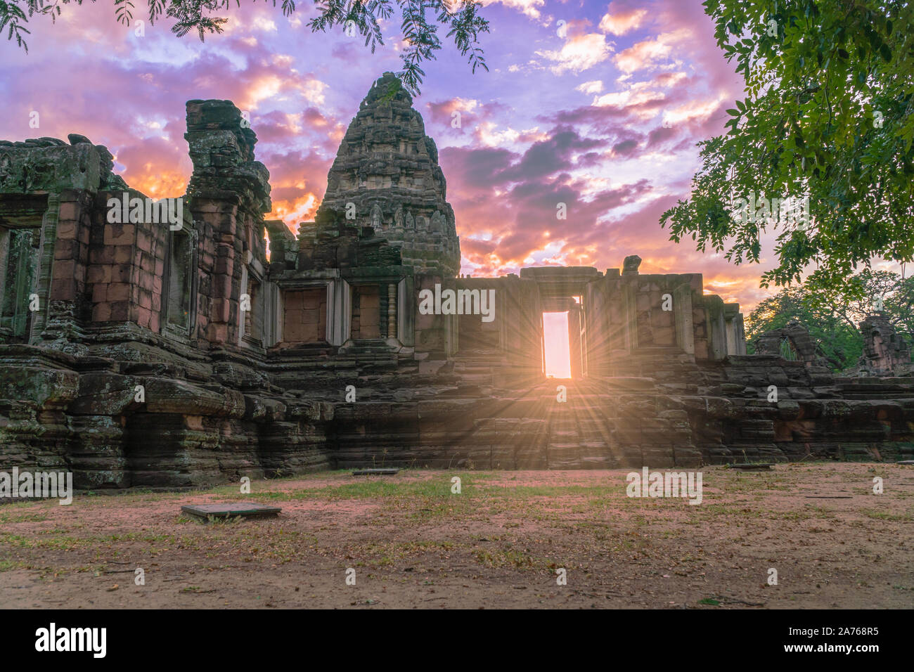 The beautiful stone castle in Phimai historical park. Prasat Hin Phimai ...