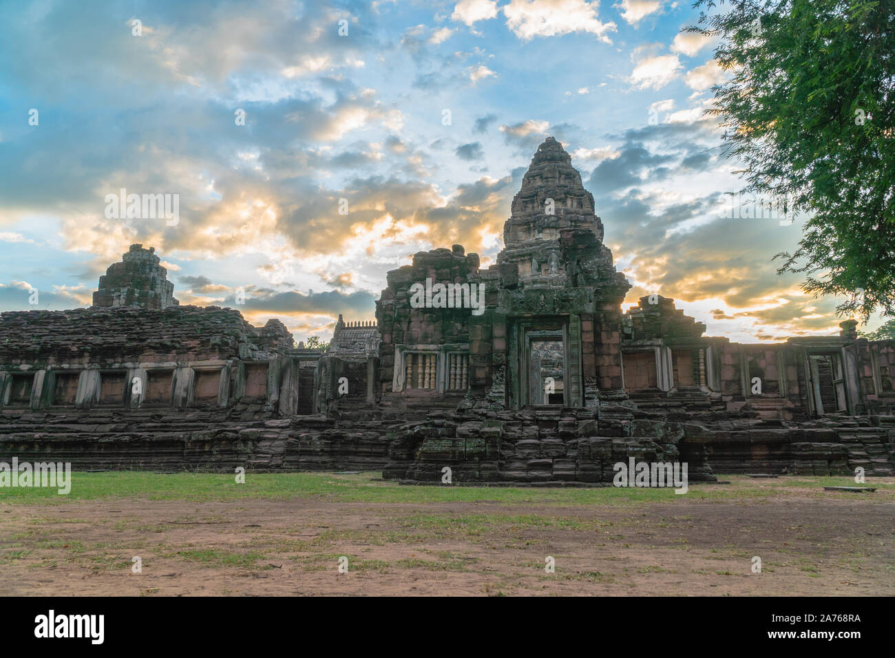 The beautiful stone castle in Phimai historical park. Prasat Hin Phimai ...