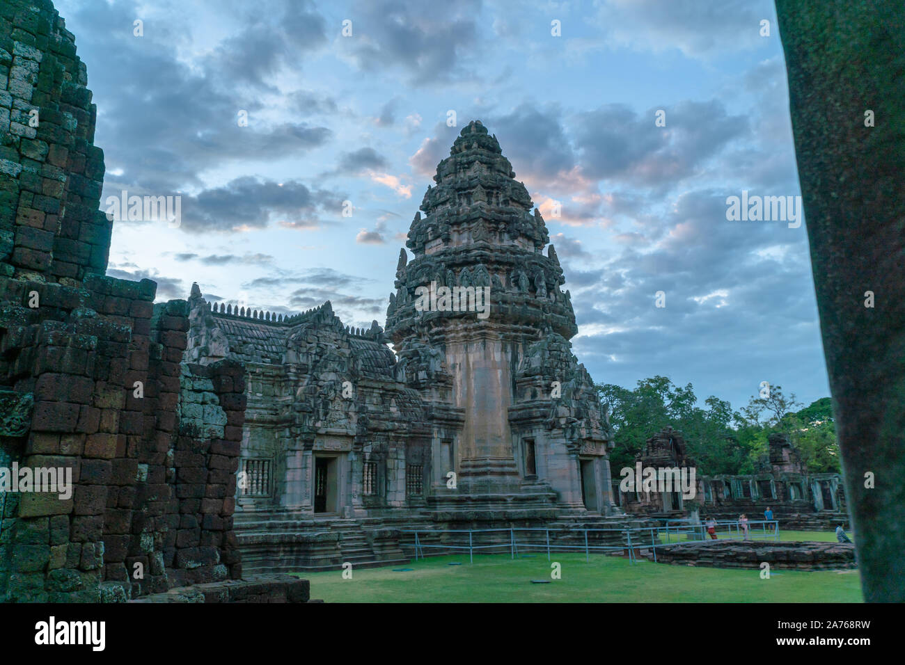 The beautiful stone castle in Phimai historical park. Prasat Hin Phimai ...