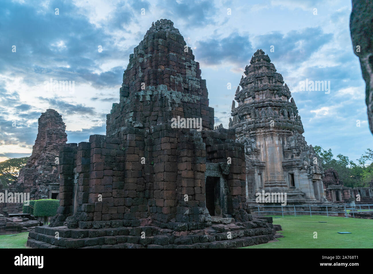 The beautiful stone castle in Phimai historical park. Prasat Hin Phimai ...