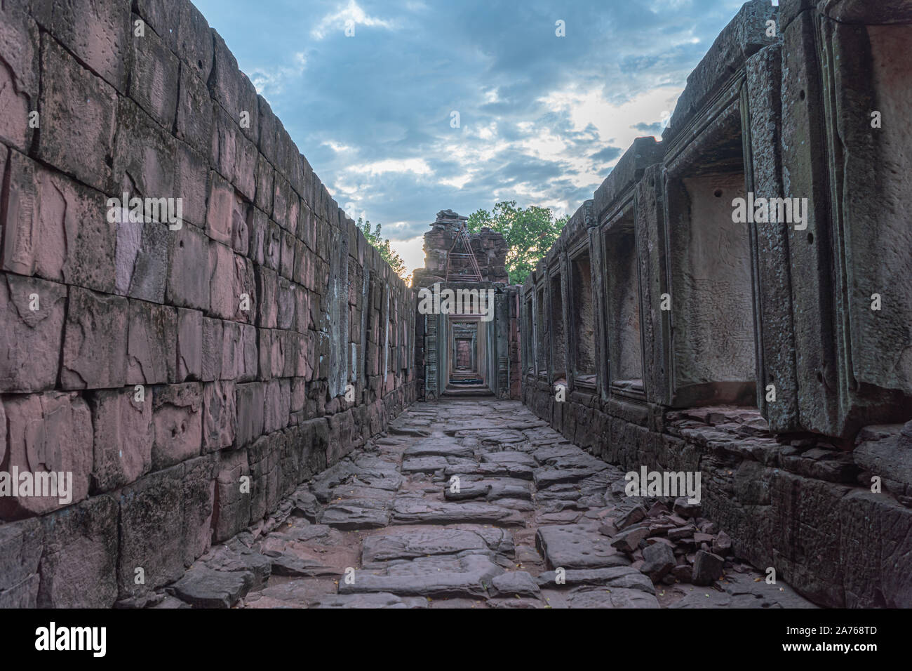 The beautiful stone castle in Phimai historical park. Prasat Hin Phimai ...