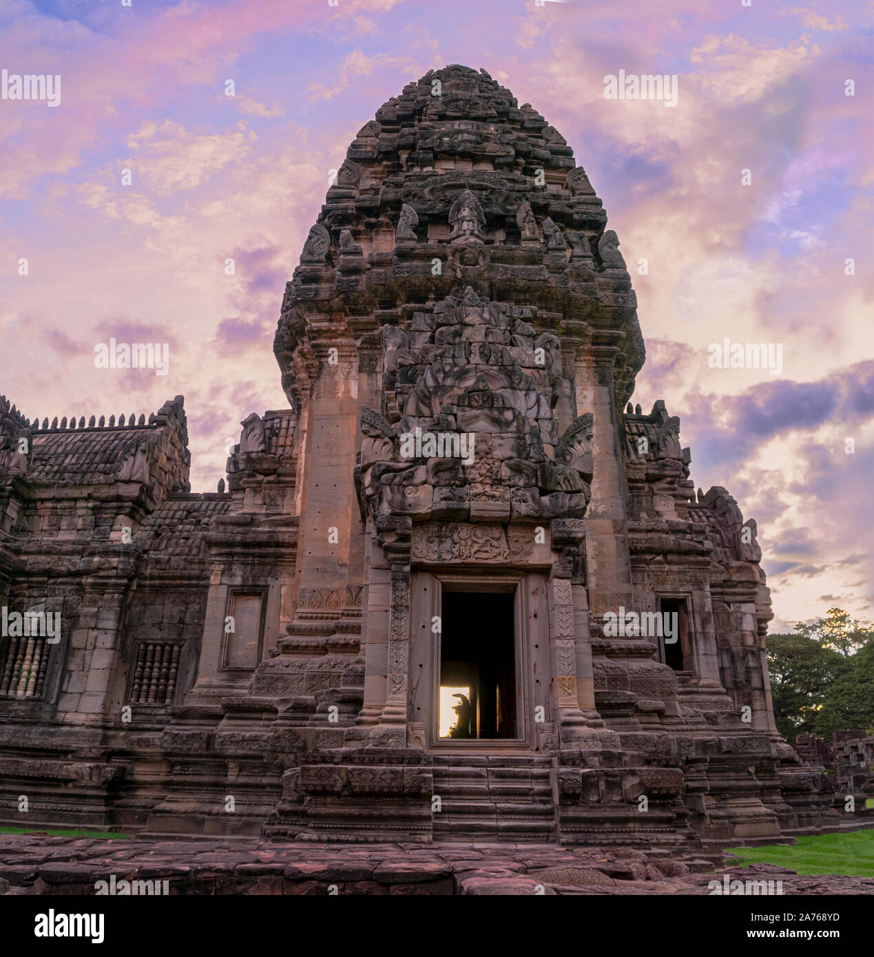 The beautiful stone castle in Phimai historical park. Prasat Hin Phimai ...