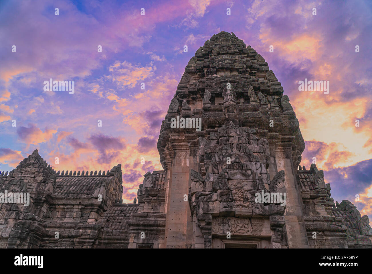 The beautiful stone castle in Phimai historical park. Prasat Hin Phimai ...