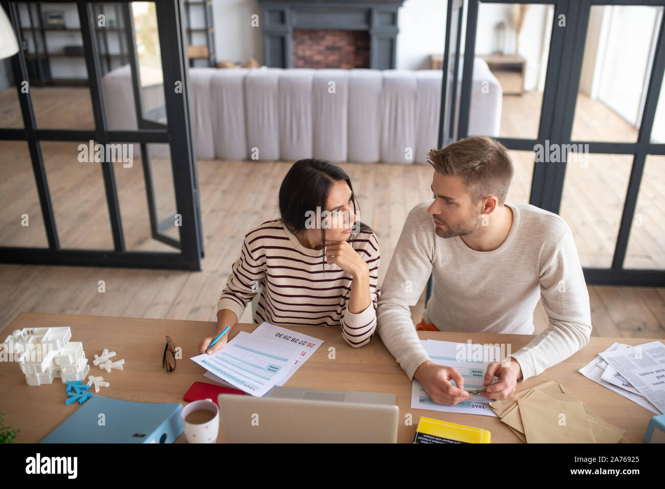 Promising young entrepreneurs discussing their new projects Stock Photo ...