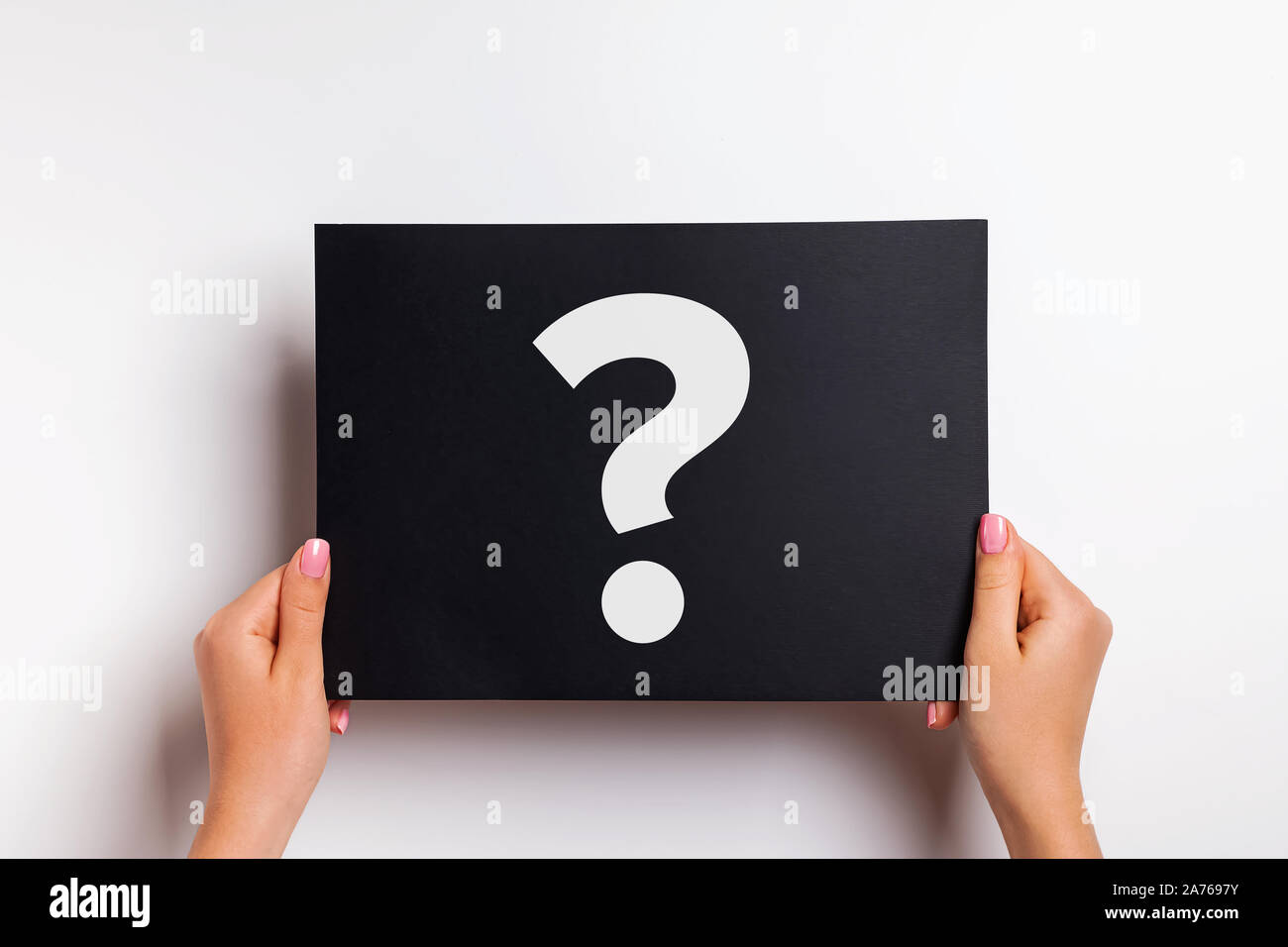 Hands holding sign question mark hi-res stock photography and images ...