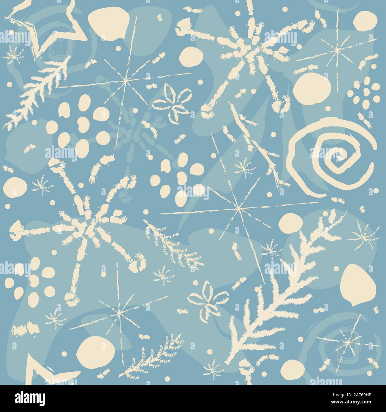 Cute Hand Drawn Winter Pattern. Seamless Pattern. Vector Illustration ...