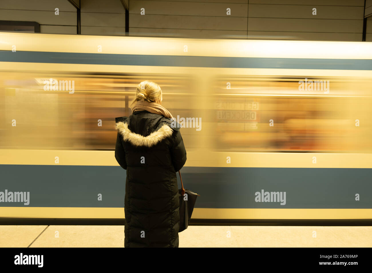 Motion blur in the subway Stock Photo - Alamy