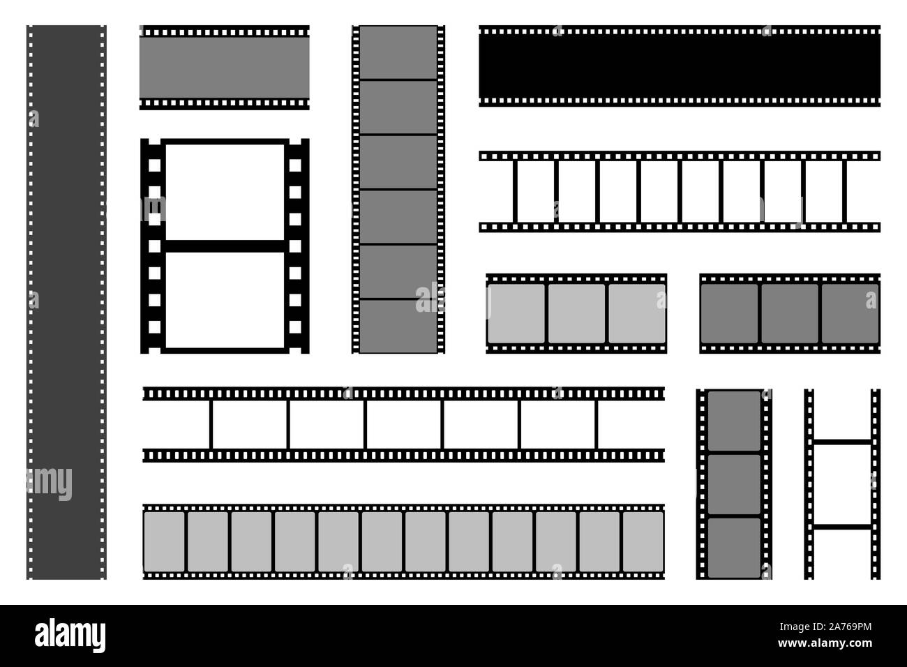 Film strips collection. Old retro cinema strip. Vector photo frame ...