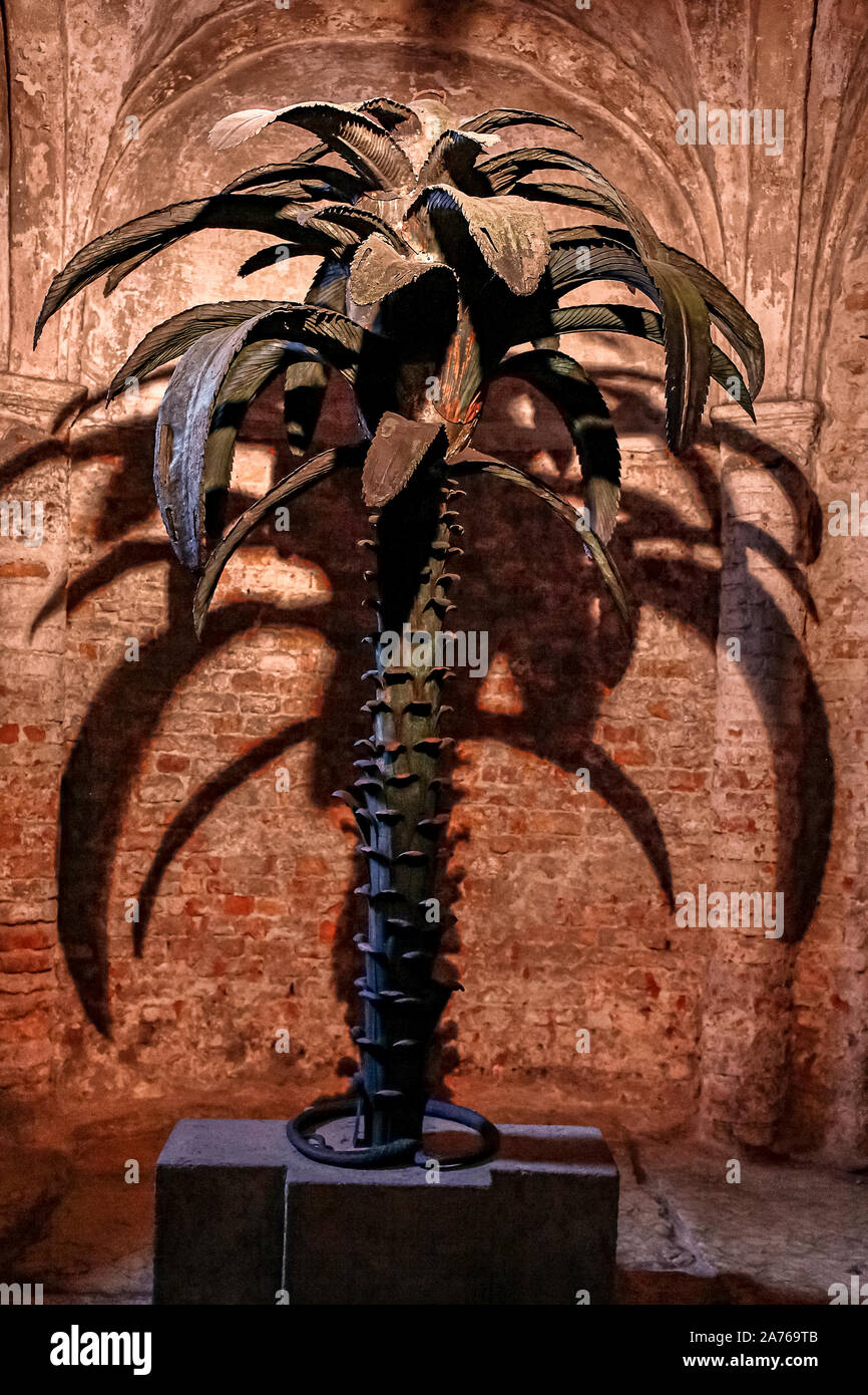 Italy Lombardy Milan Crypte Church Of San Sepolcro -palm tree with a ...