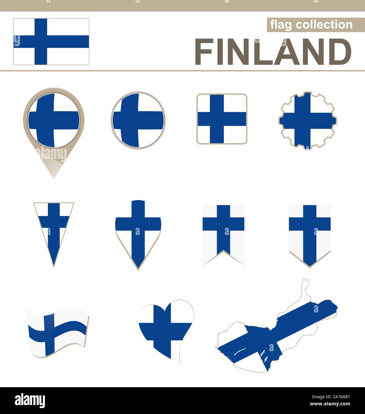 Finland flag set collection hi-res stock photography and images - Alamy