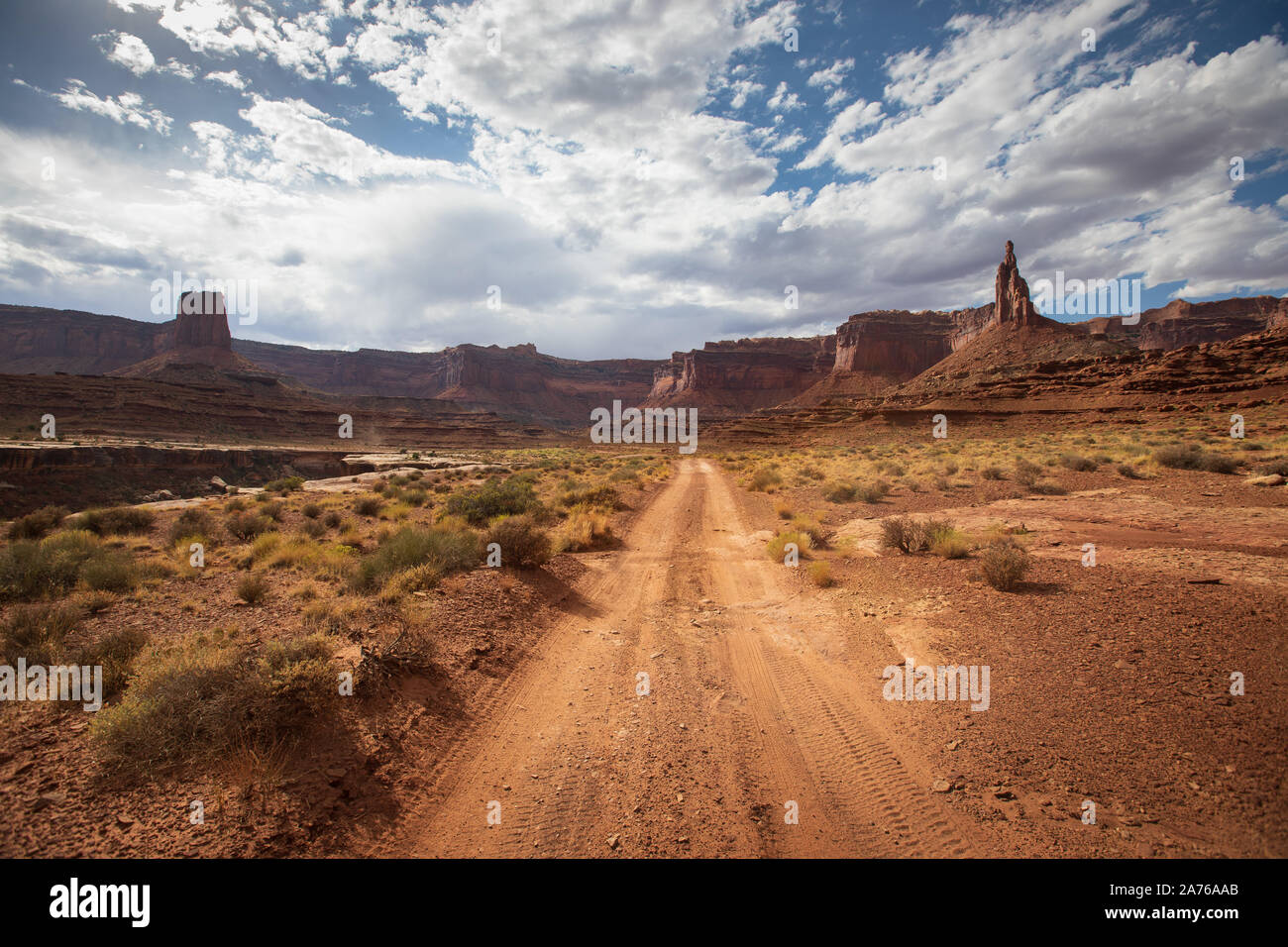 White Rim Trail, a 4x4 wheel drive road in Canyonlands National Park ...