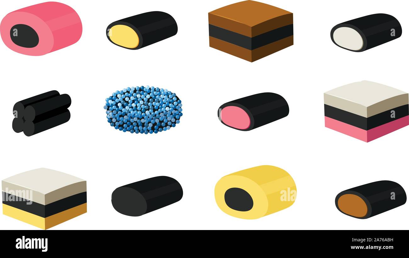 Vector illustration of British licorice toffee candy Stock Vector Image ...