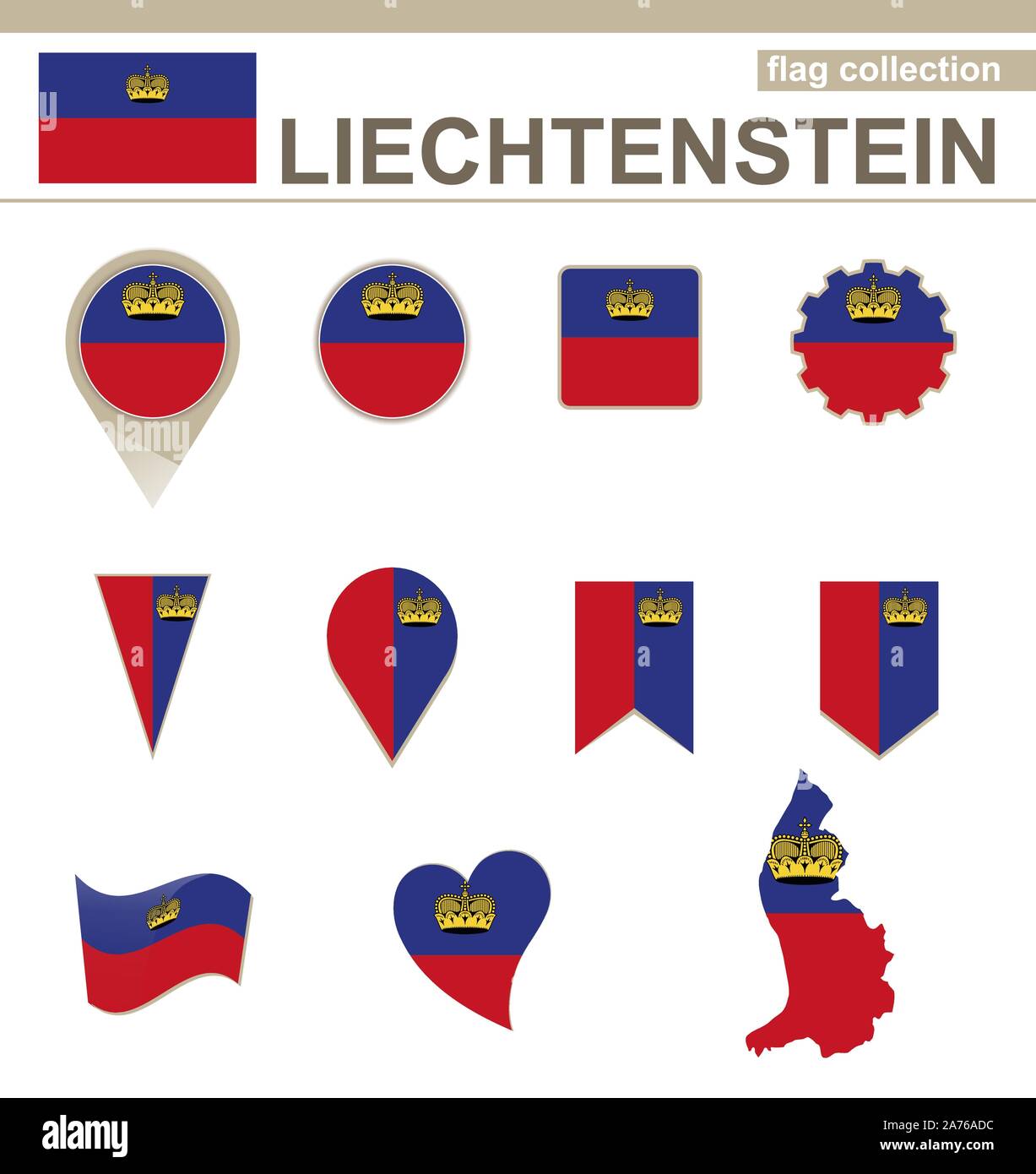 Illustration europe map flag liechtenstein Stock Vector Images - Alamy