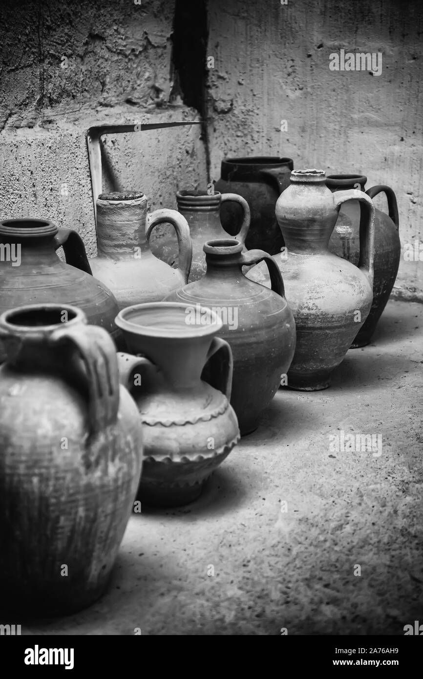 Ancient clay objects, detail of handicraft in cooked clay Stock Photo ...
