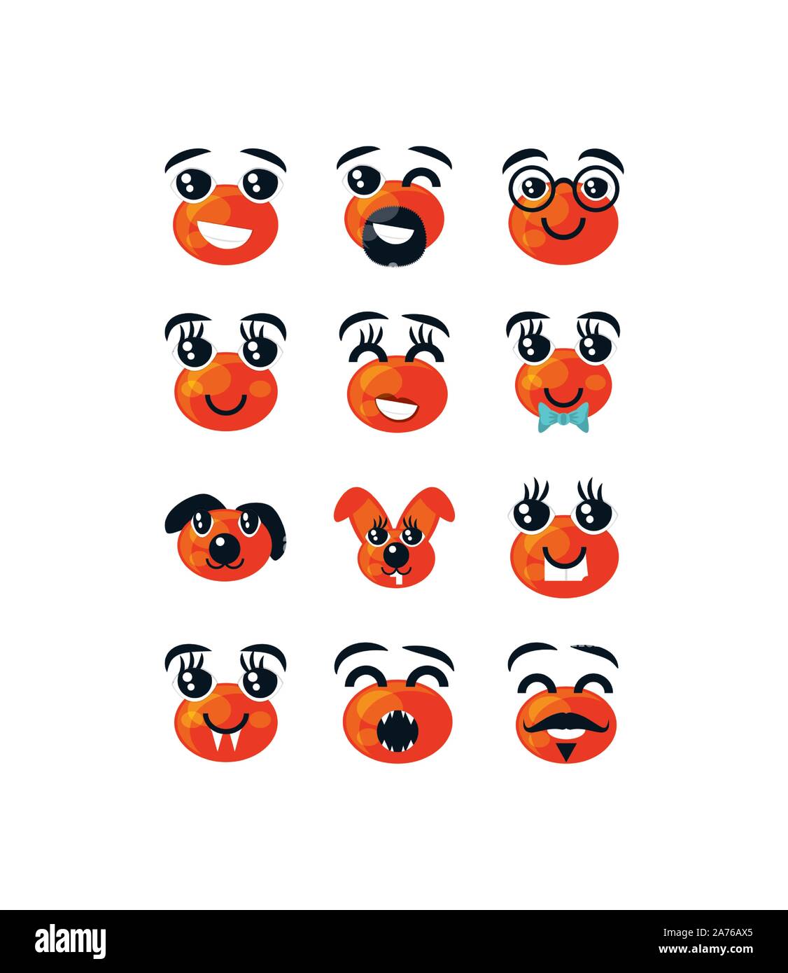 cartoon icon set pack, High Quality variety symbols Vector illustration ...