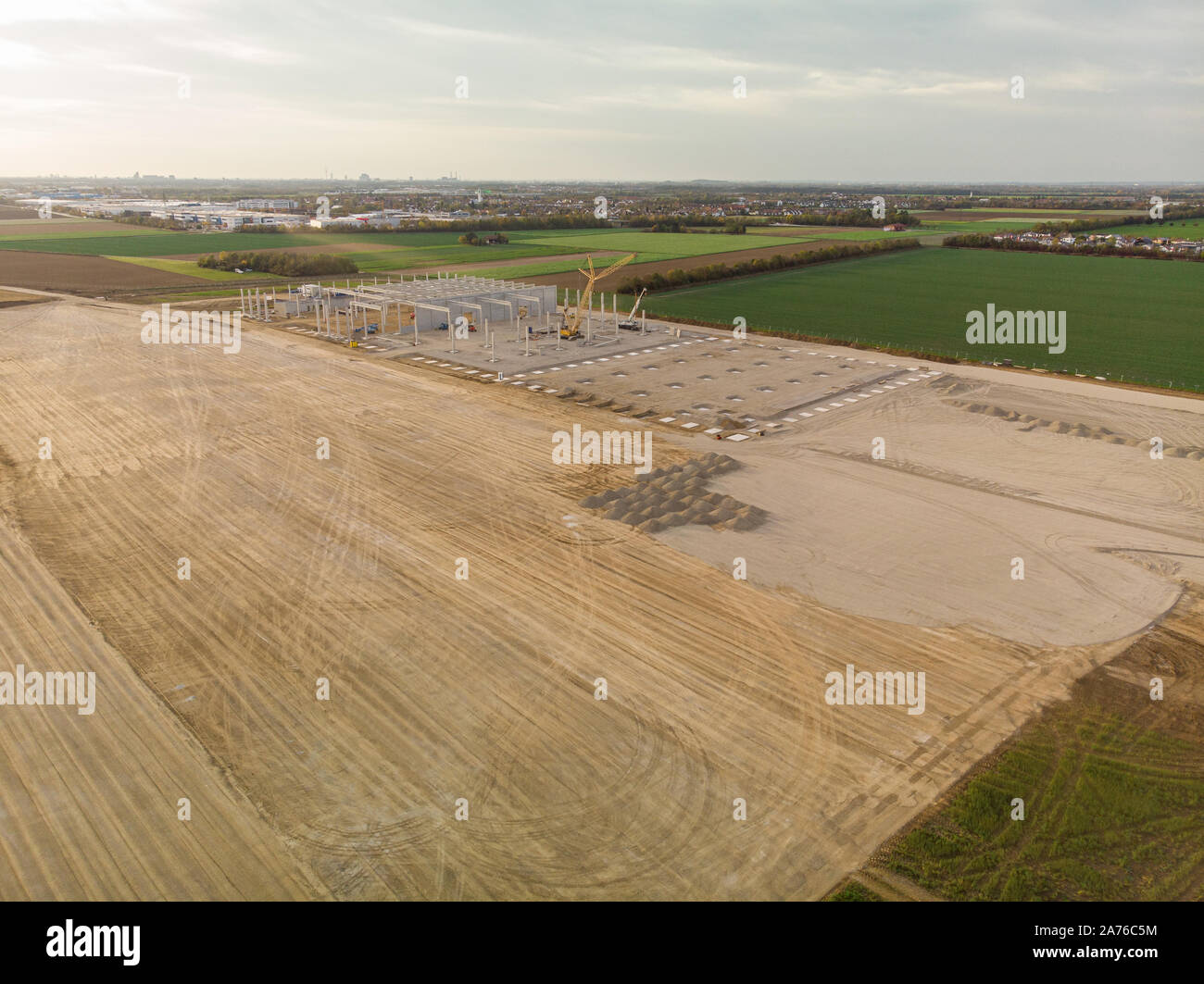 Aerial view of huge construction site in the country Stock Photo - Alamy