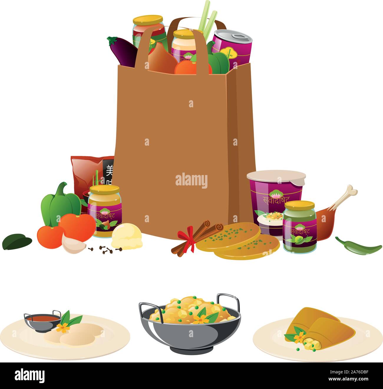 Packaged spicy chicken Stock Vector Images - Alamy