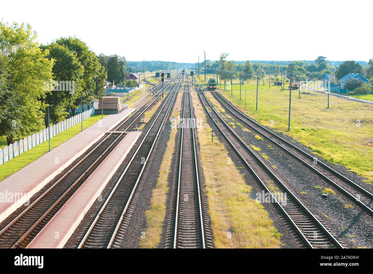 a small local railway station. train station Stock Photo - Alamy