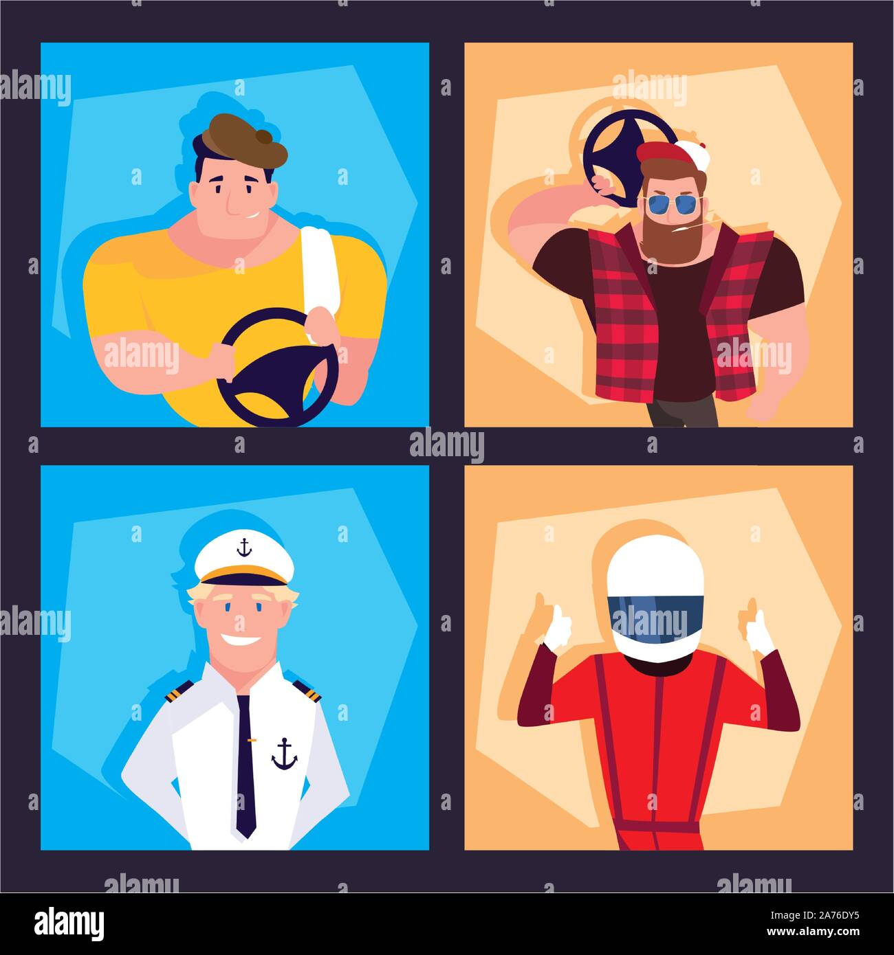 drivers inside frame design, Worker professional working occupation job ...