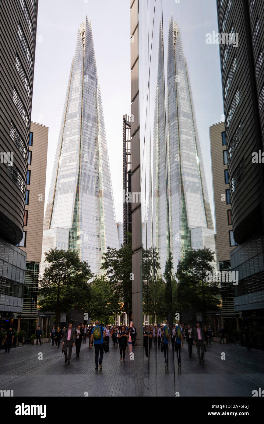 Reflections of the Shard in a window at More London Riverside on the ...