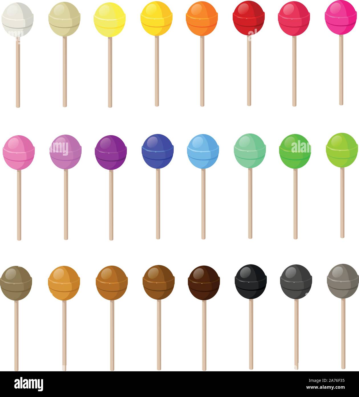 Vector illustration of various colorful lollipops Stock Vector Image ...