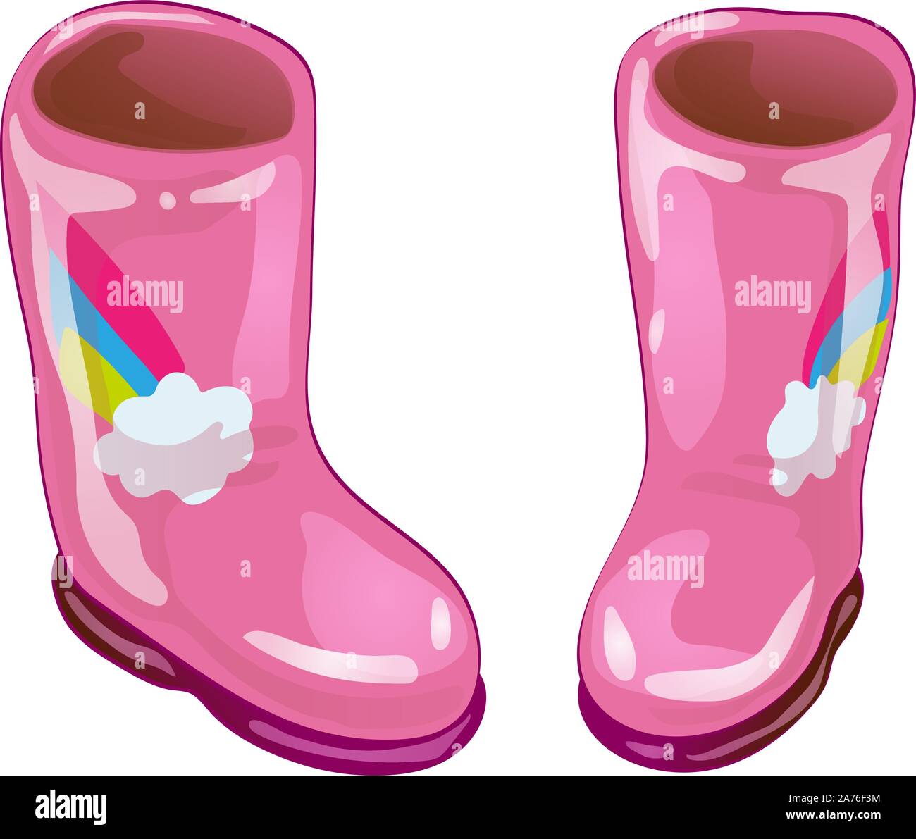 Pink rubber boots in a vector style isolated Stock Vector Image & Art ...