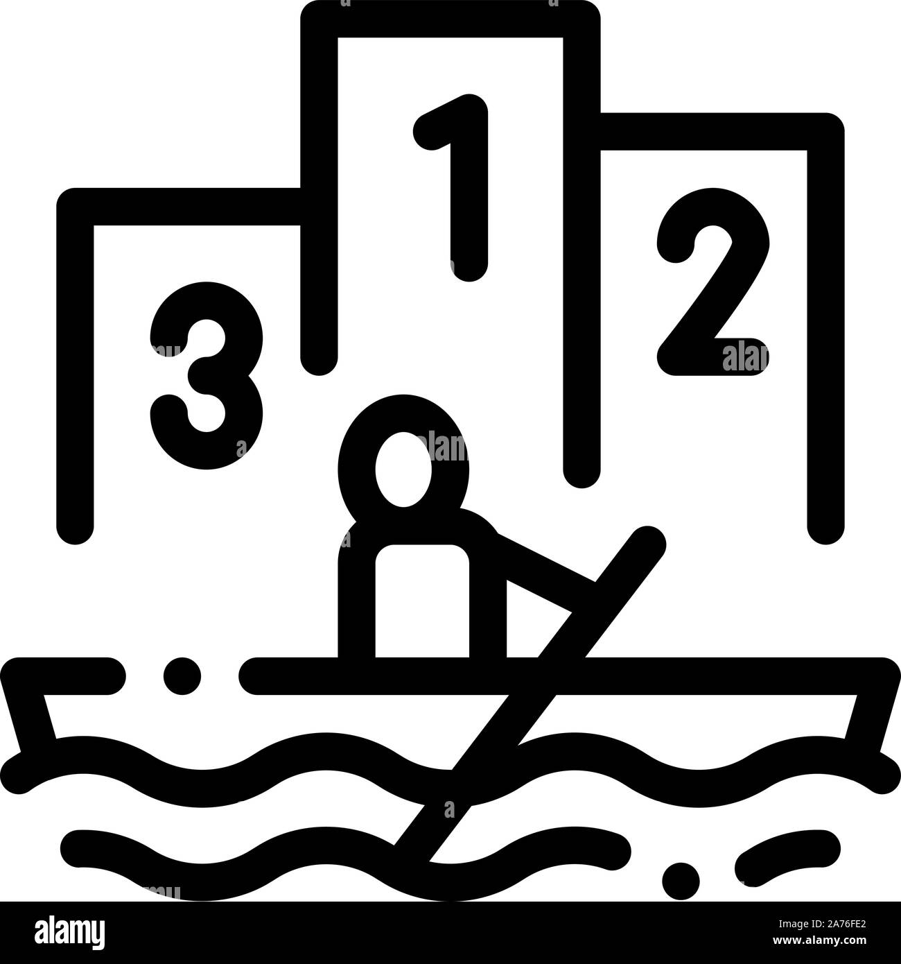 Boat Rowing Competition Canoeing Icon Vector Illustration Stock Vector ...