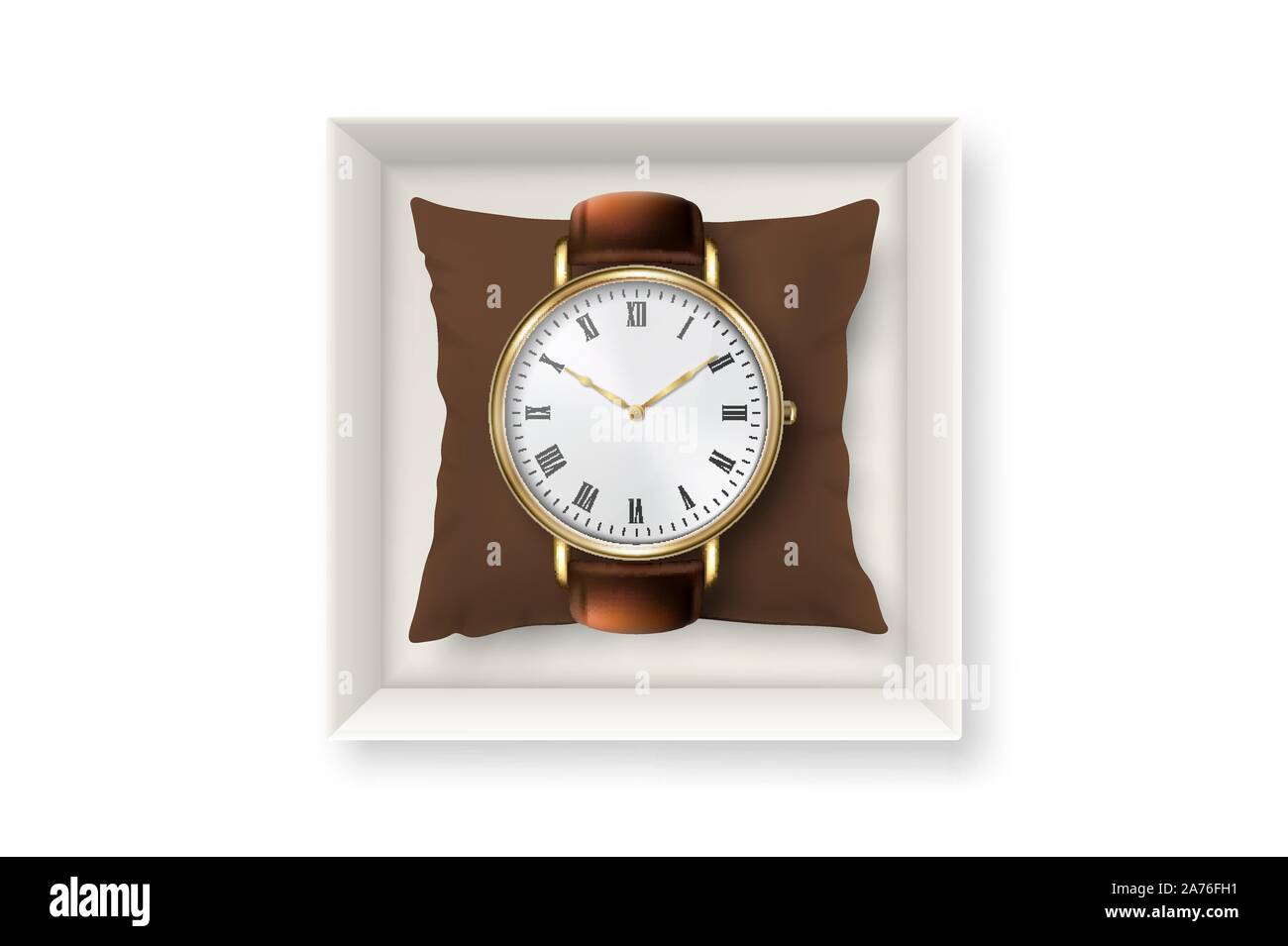 3d Vector Realistic Golden Classic Vintage Unisex Wrist Watch with ...