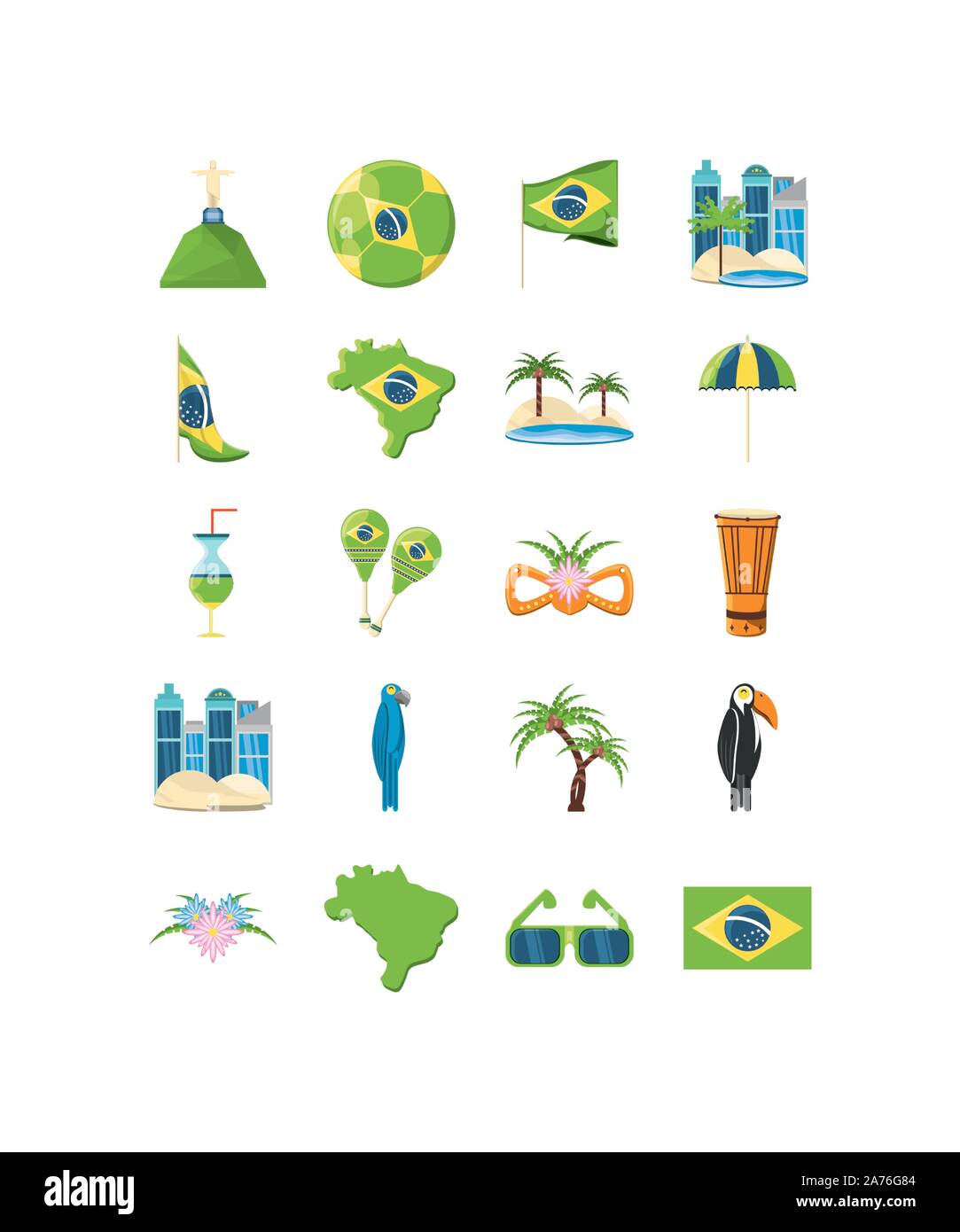 Brazil icon set pack, High Quality variety symbols Vector illustration ...