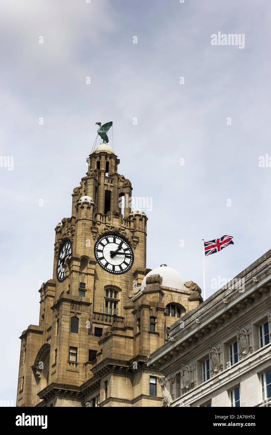 Liver Building clock tower, Liverpool, UK Stock Photo - Alamy