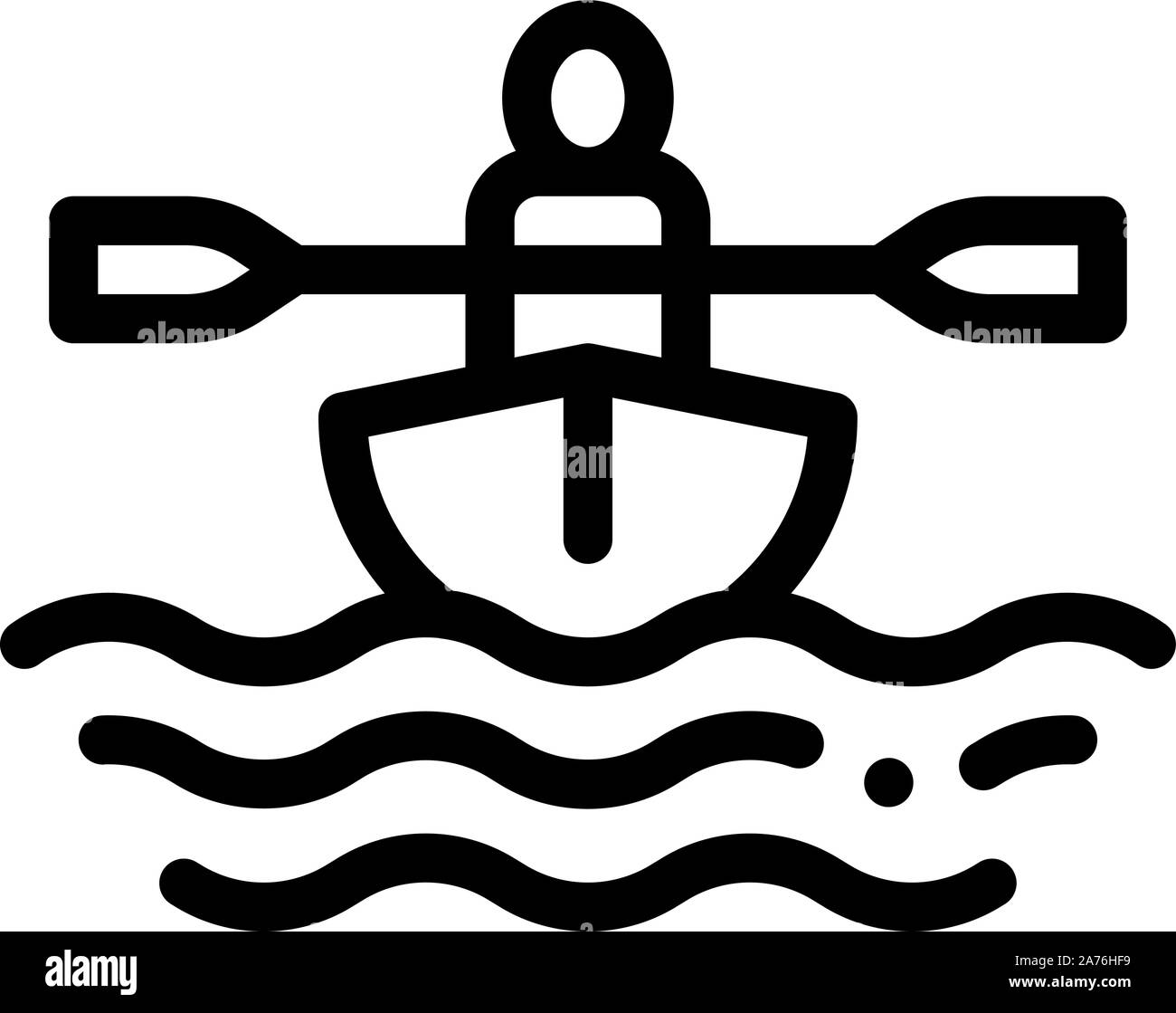 Man in Boat with Oar Canoeing Icon Vector Illustration Stock Vector ...