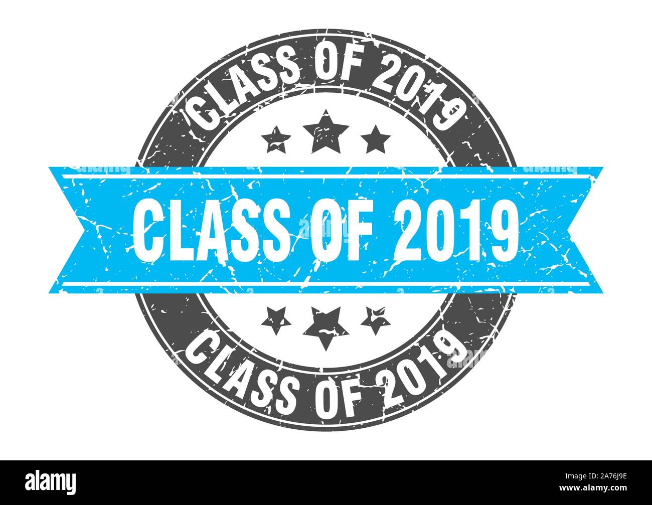 class of 2019 round stamp with turquoise ribbon. class of 2019 Stock ...
