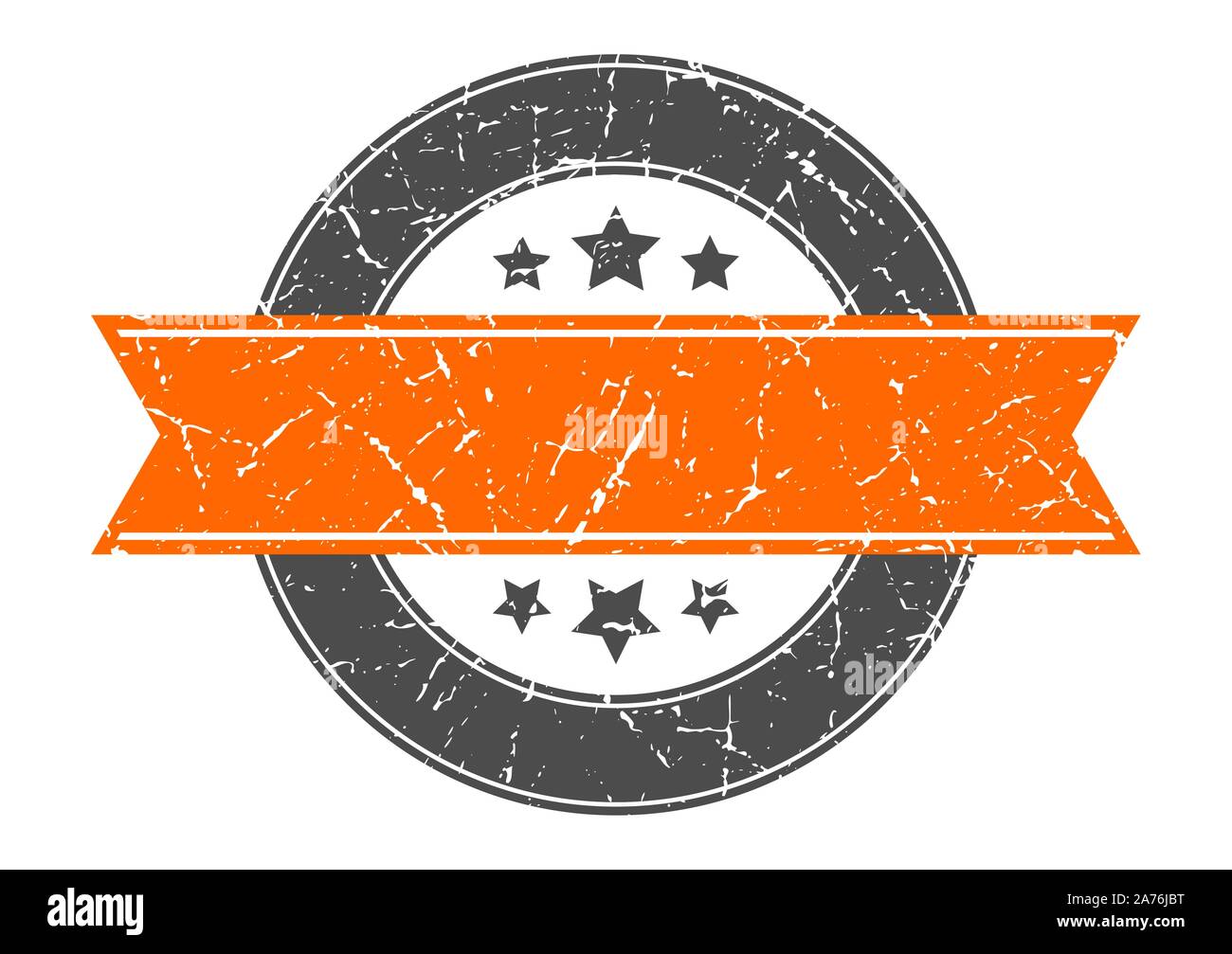 blank round stamp with orange ribbon. blank Stock Vector Image & Art ...