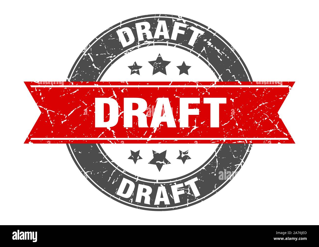 draft round stamp with red ribbon. draft Stock Vector Image & Art - Alamy