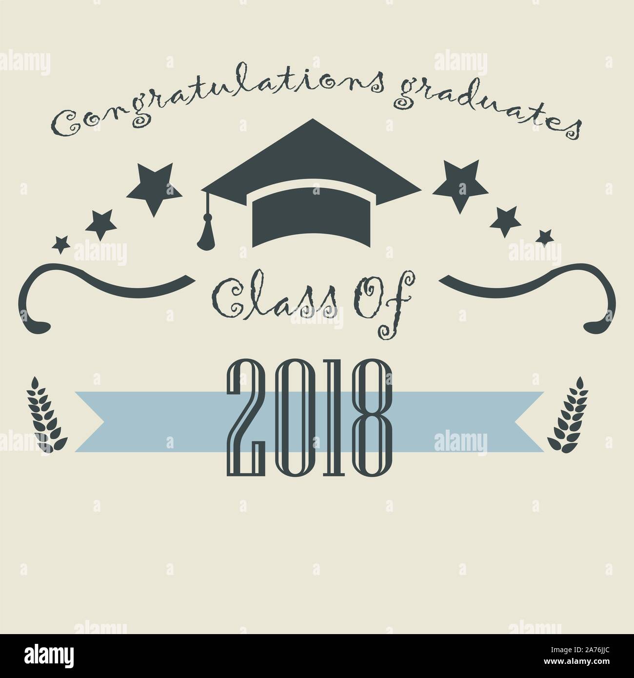 Graduation Class of Two Thousand Eighteen. Paper Background. Vector ...