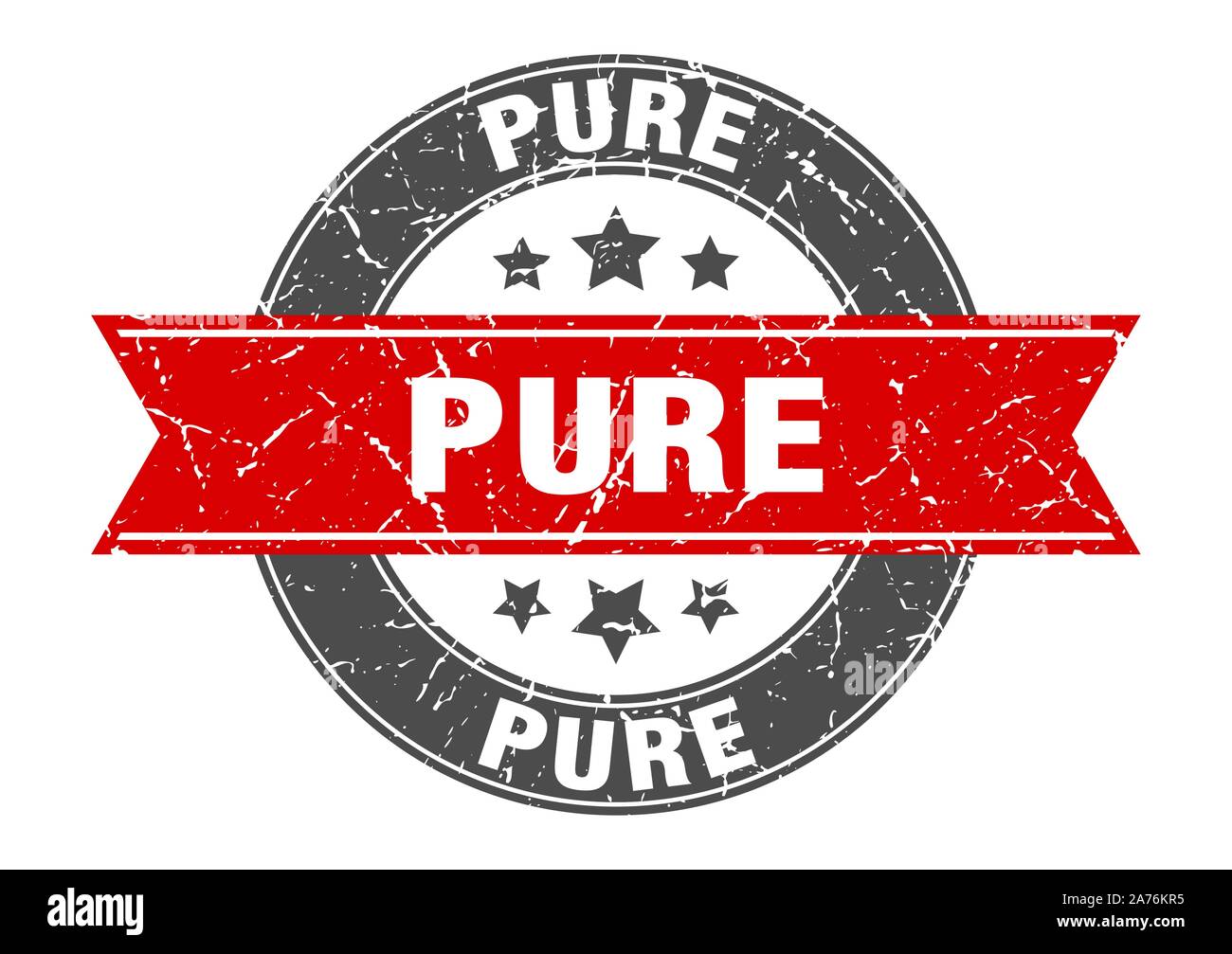 Pure stamp round ribbon hi-res stock photography and images - Alamy