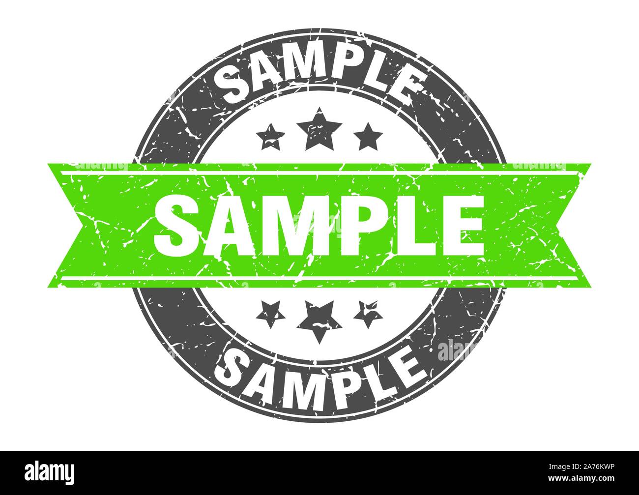 sample round stamp with green ribbon. sample Stock Vector Image & Art ...