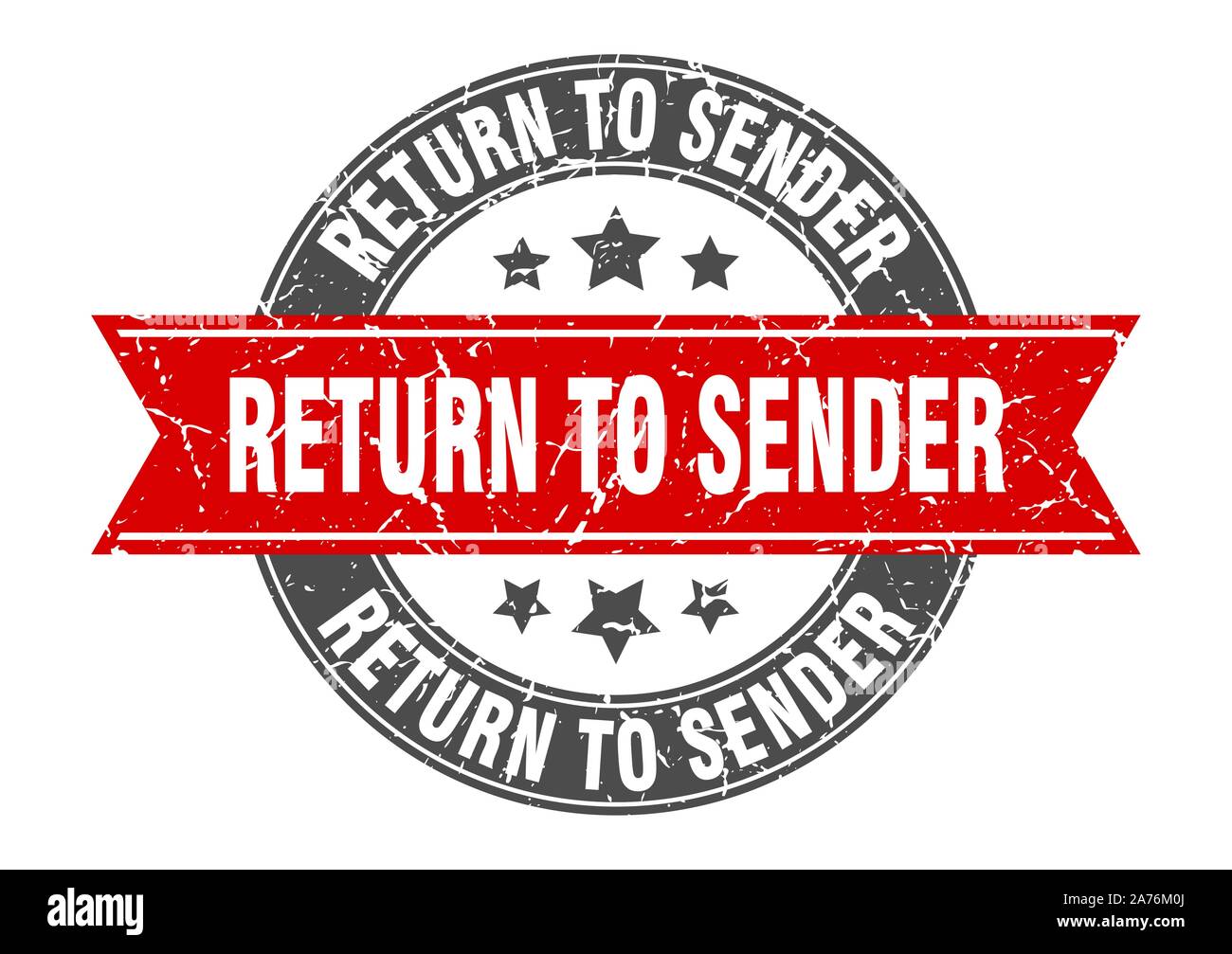 return to sender round stamp with red ribbon. return to sender Stock ...