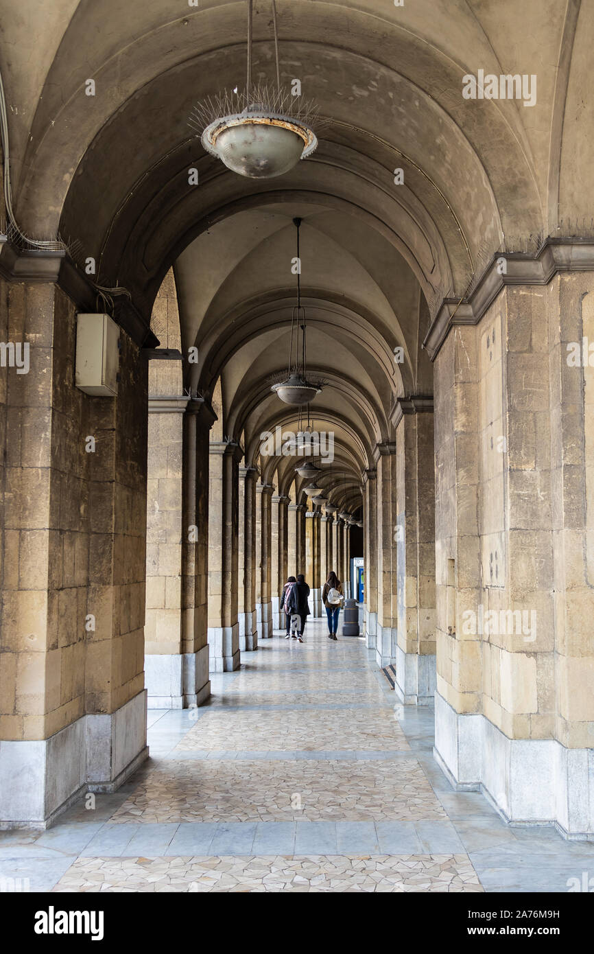 Arc column corridor in Pisa, Italy Stock Photo - Alamy