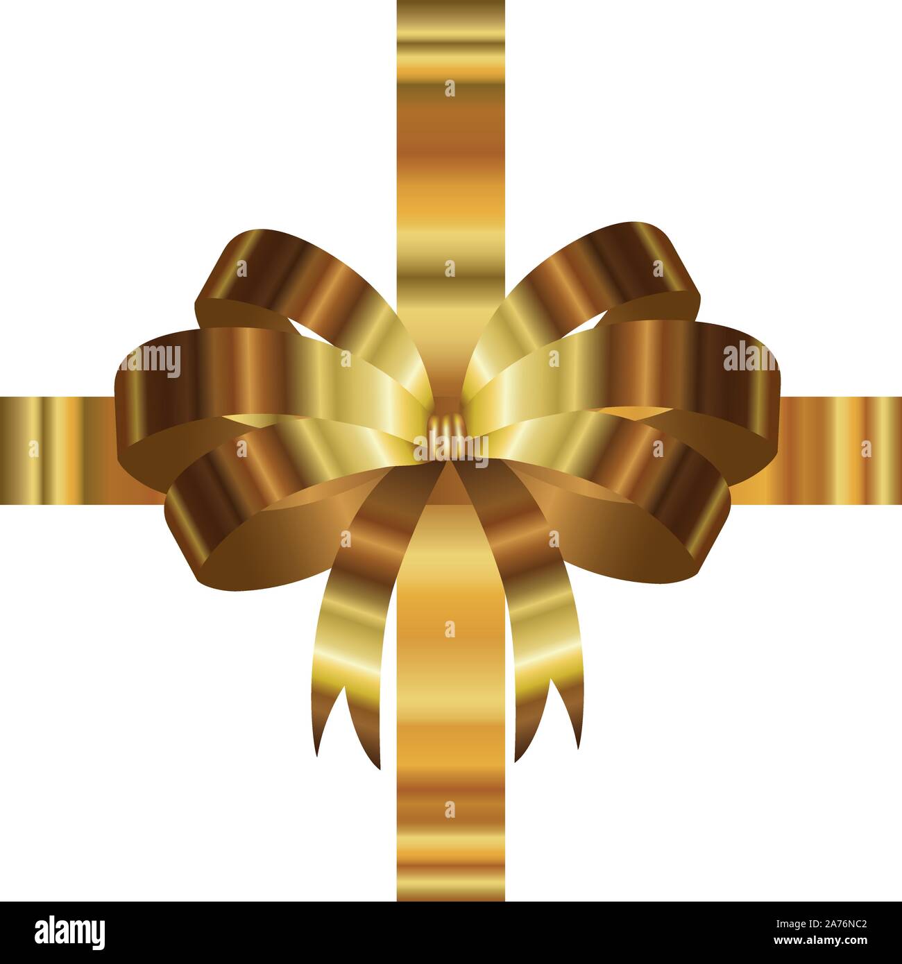 golden bow ribbon decorative icon Stock Vector Image & Art - Alamy