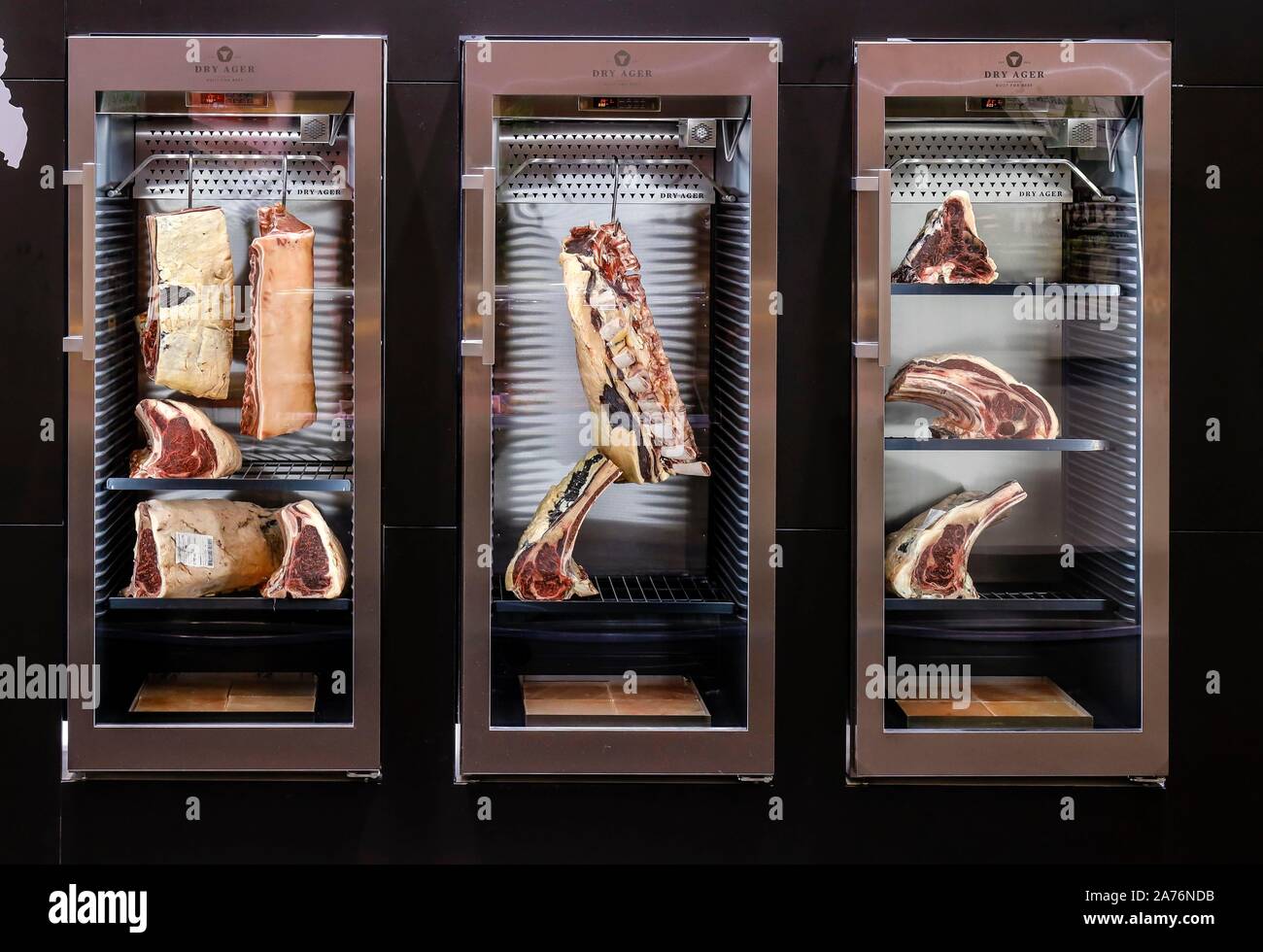 Steak Meat, Dry Aged Beef in the Ripening Cabinet, ANUGA Food Fair ...