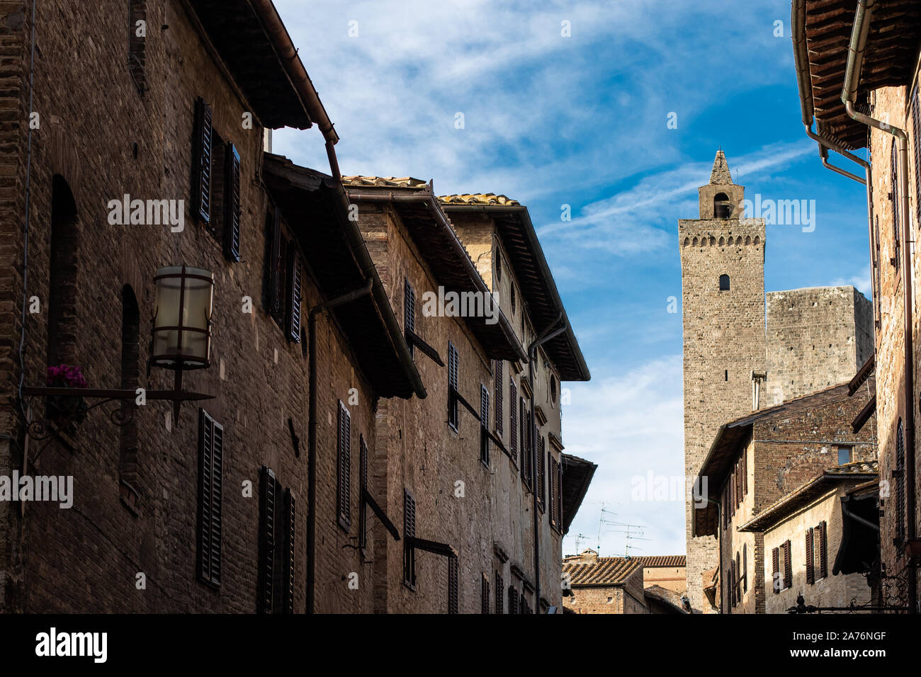 Old medieval buildings facade in a rural village in Tuscany, Italy ...