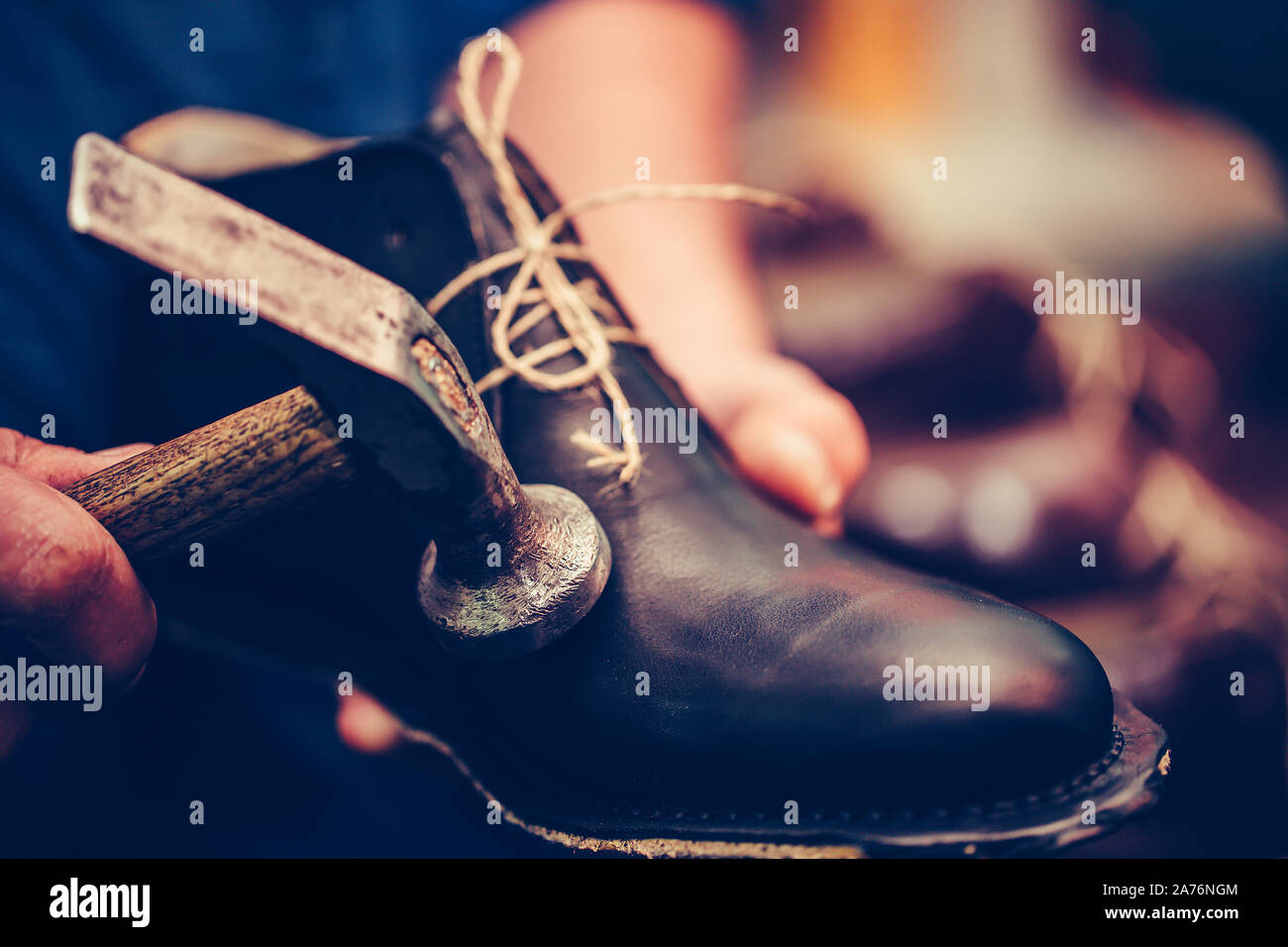 Traditional leather making process handmade hi-res stock photography ...