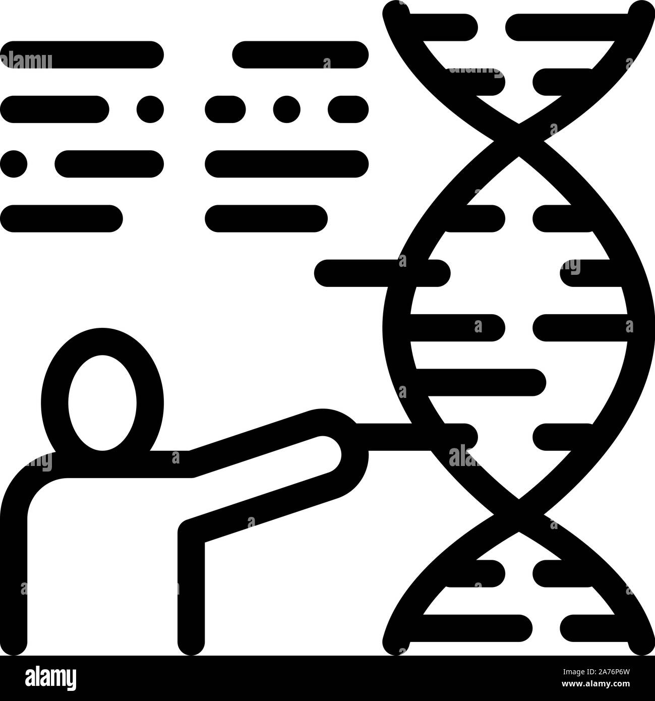 Human Genetics Research Biohacking Icon Vector Illustration Stock ...