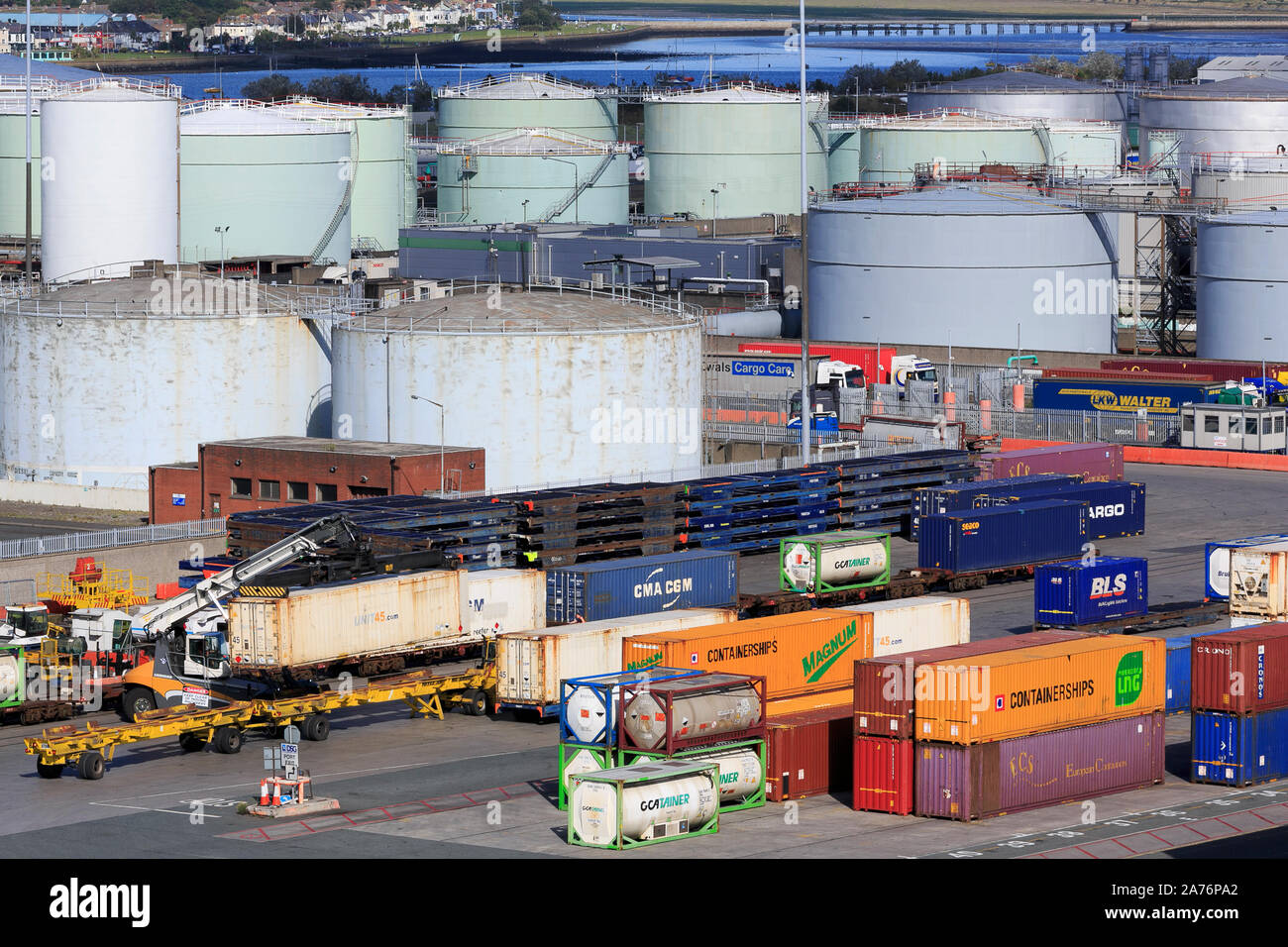 Oil storage, Port of Dublin, County Dublin, Ireland Stock Photo - Alamy