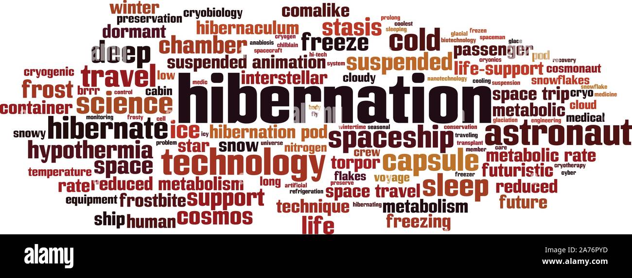Hibernation word cloud concept. Collage made of words about hibernation ...