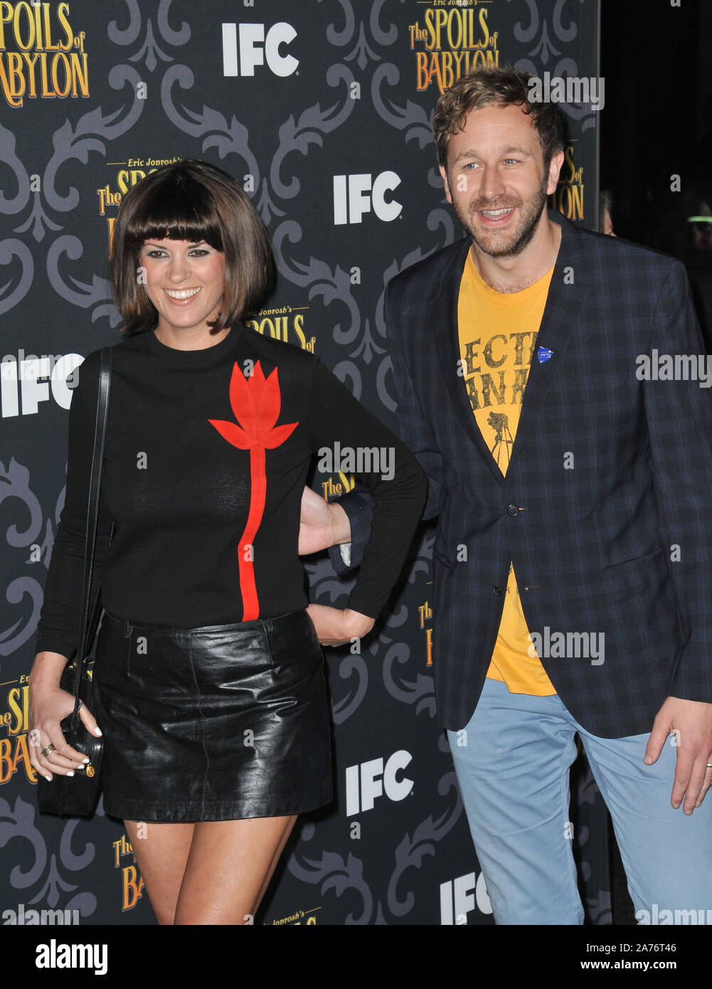 LOS ANGELES, CA - JANUARY 7, 2014: Chris O'Dowd & wife Dawn Porter at ...